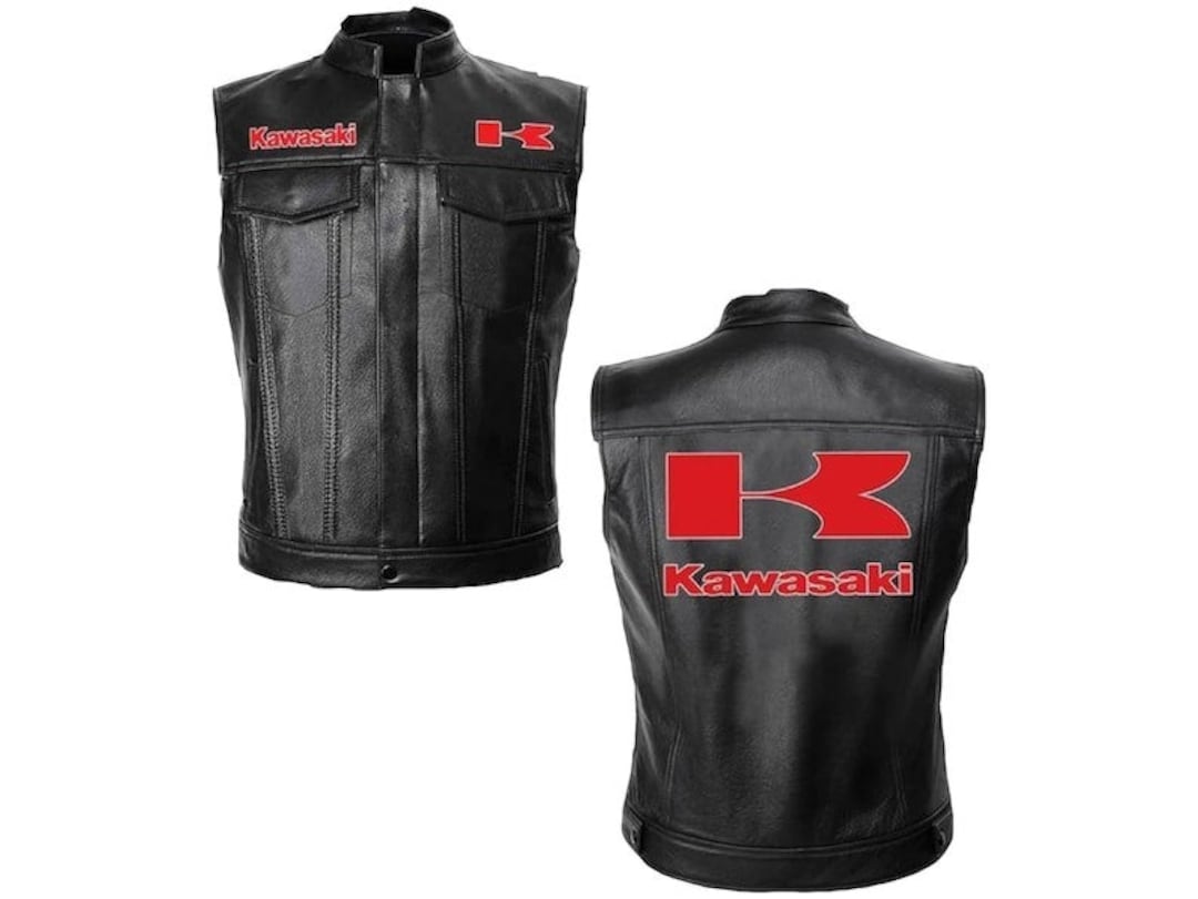 Men's Kawasaki Ninja H2r Leather Vests Motorcycles - Etsy