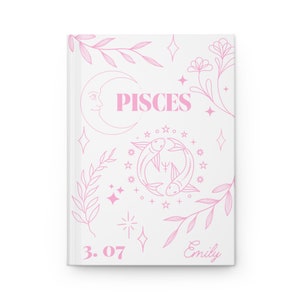 Pisces Zodiac Journal Personalized Journal for Women Personalised Diary ...