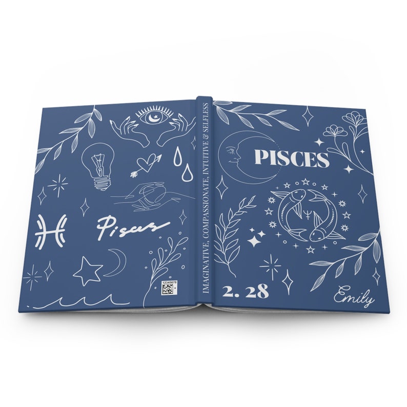 Pisces Zodiac Journal Personalized Journal for Women Personalised Diary ...