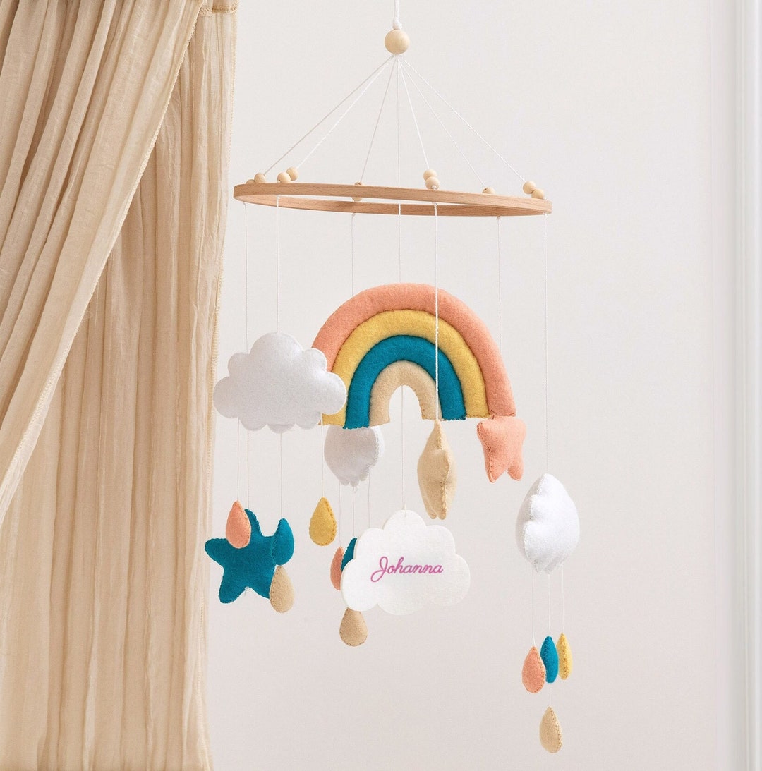 Personalized Baby Mobile With Name Made of Felt Baby Room Decoration ...