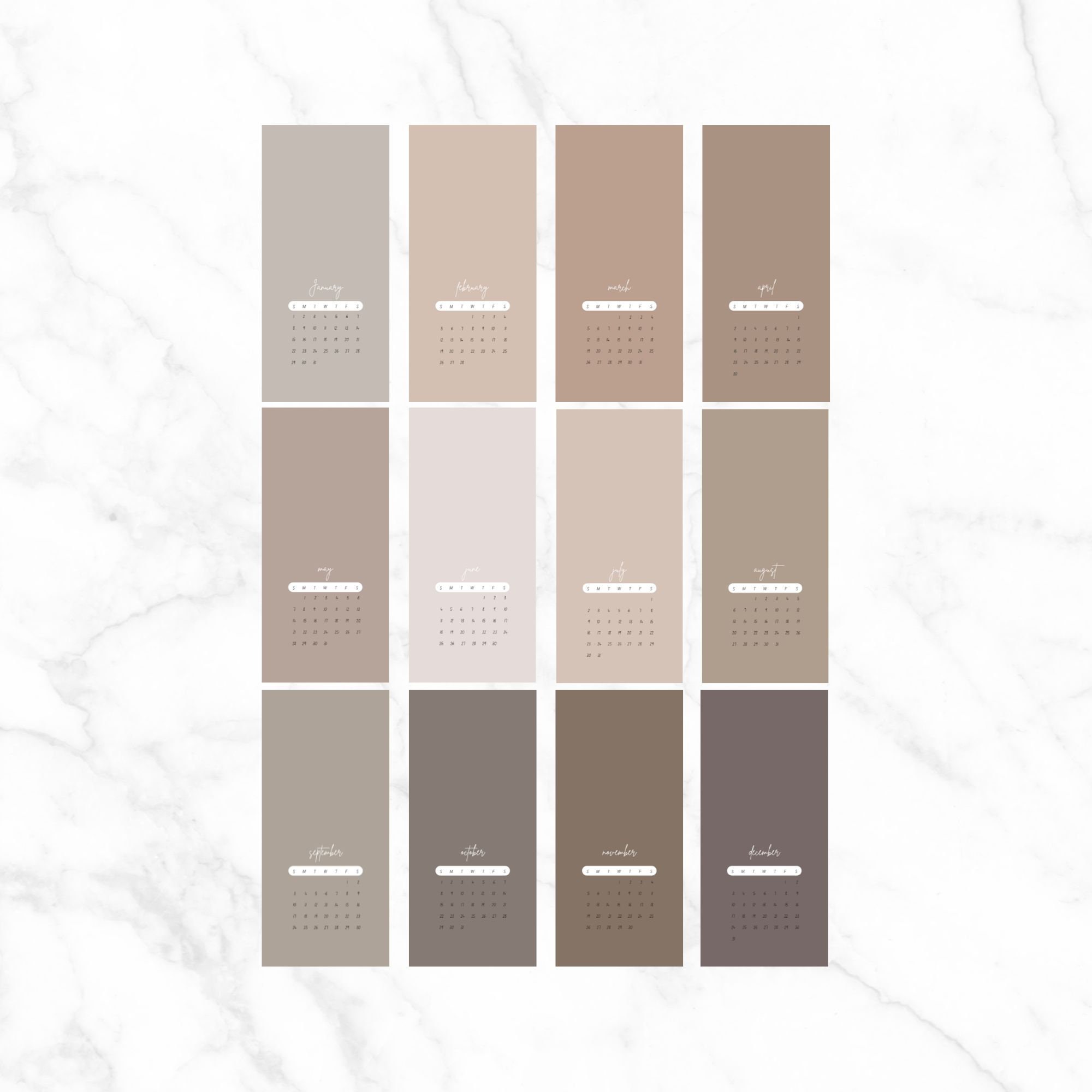 2023 Neutral Monthly Calendar Wallpaper iPhone Backround / - Etsy Australia