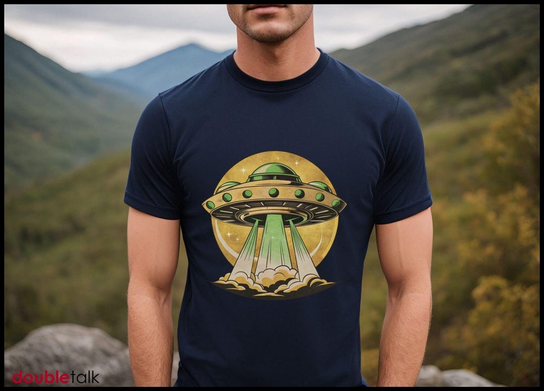 Retro Ufo Shirt Alien Abduction Tee Design Vintage Spaceship Graphic ...