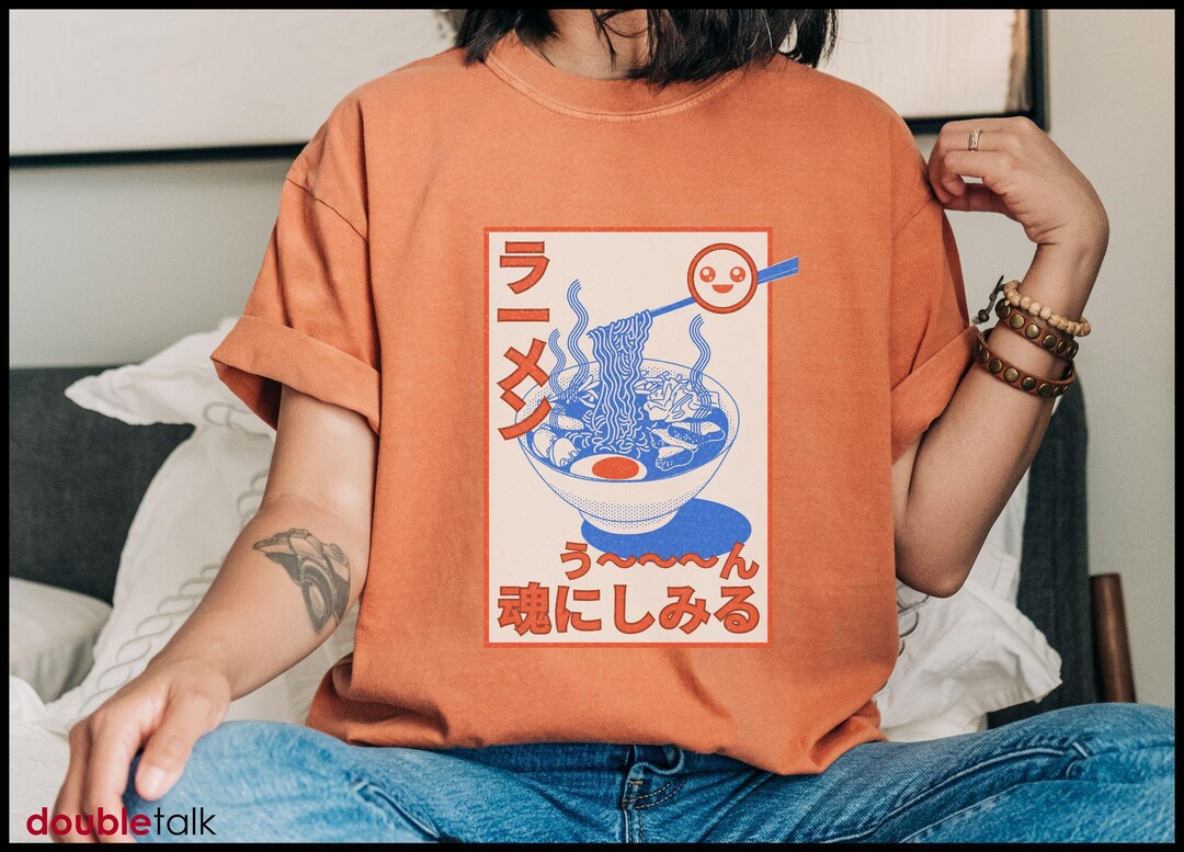 Japanese Ramen Tshirt Retro Design Kawaii Aesthetic Anime Style ...