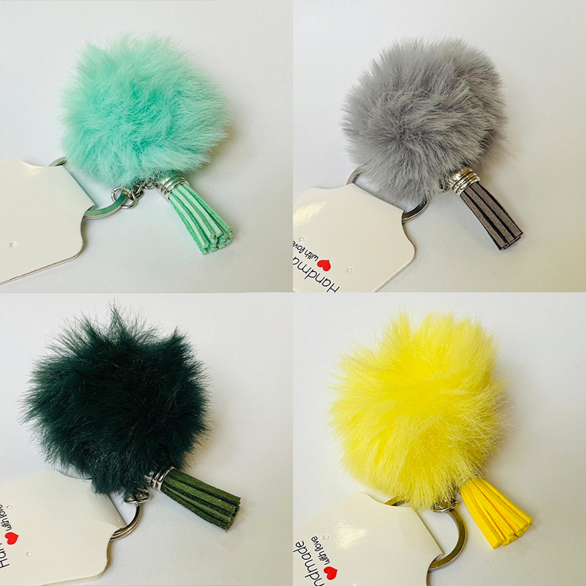 Pom Pom Keychain (multiple Colors) - Etsy