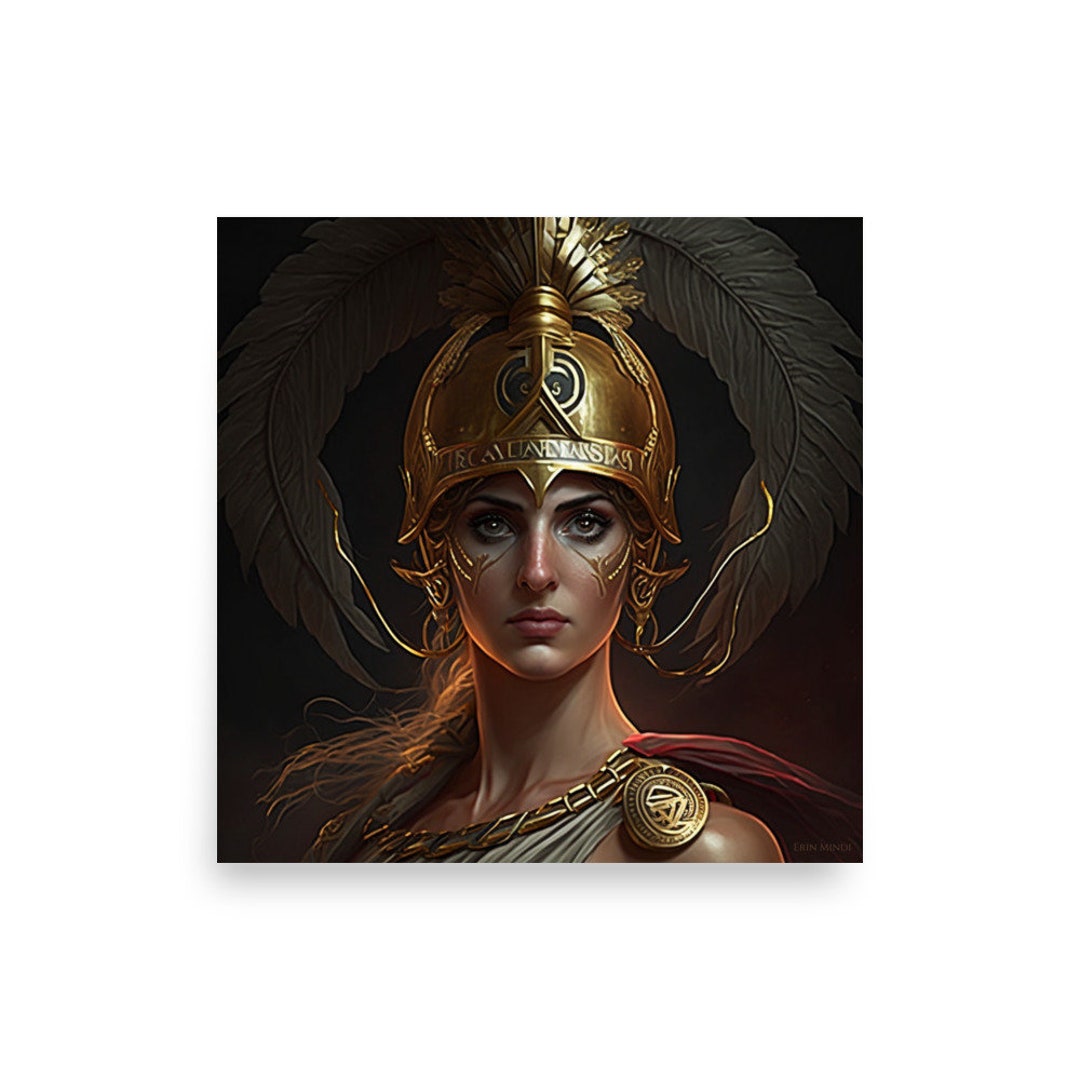 Athena Stern Beauty Goddess Art Digital Art AI Art Print Home Decor ...