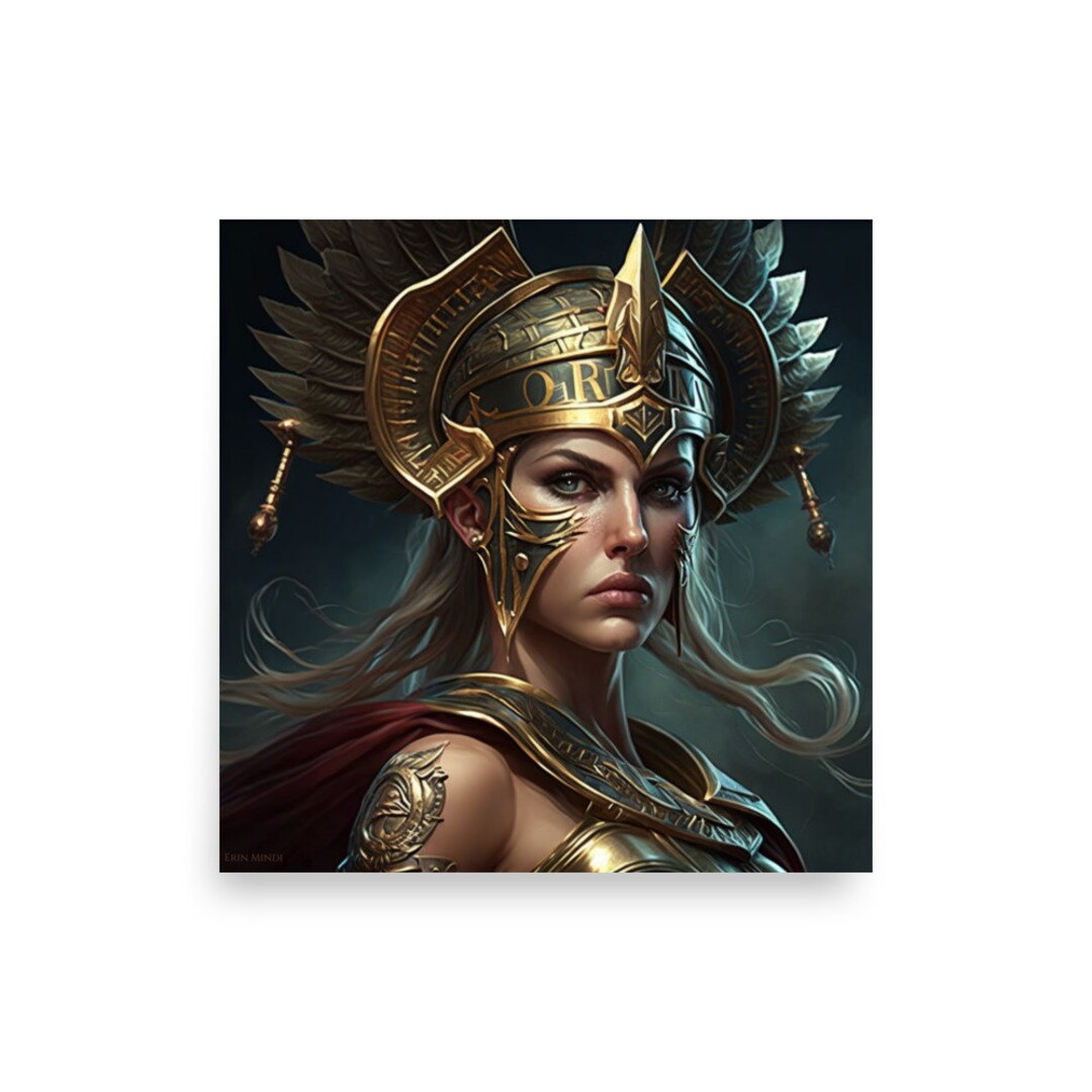 Athena Battle Ready Goddess Art Digital Art AI Art Print Home Decor ...