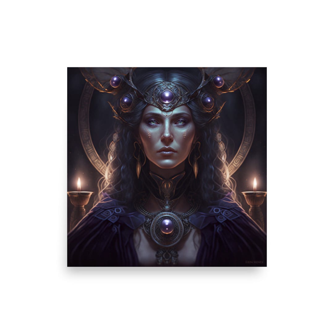 Hecate the Dark Crone Goddess Art Digital Art AI Art Print Home Decor ...