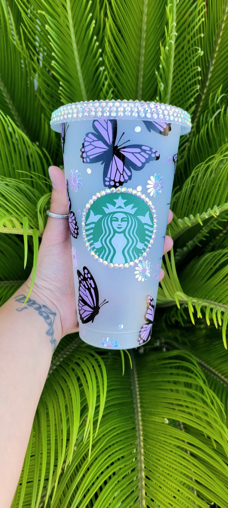 Butterfly Starbucks Cold Cup Bedazzle 24oz Personalized Rhinestones ...