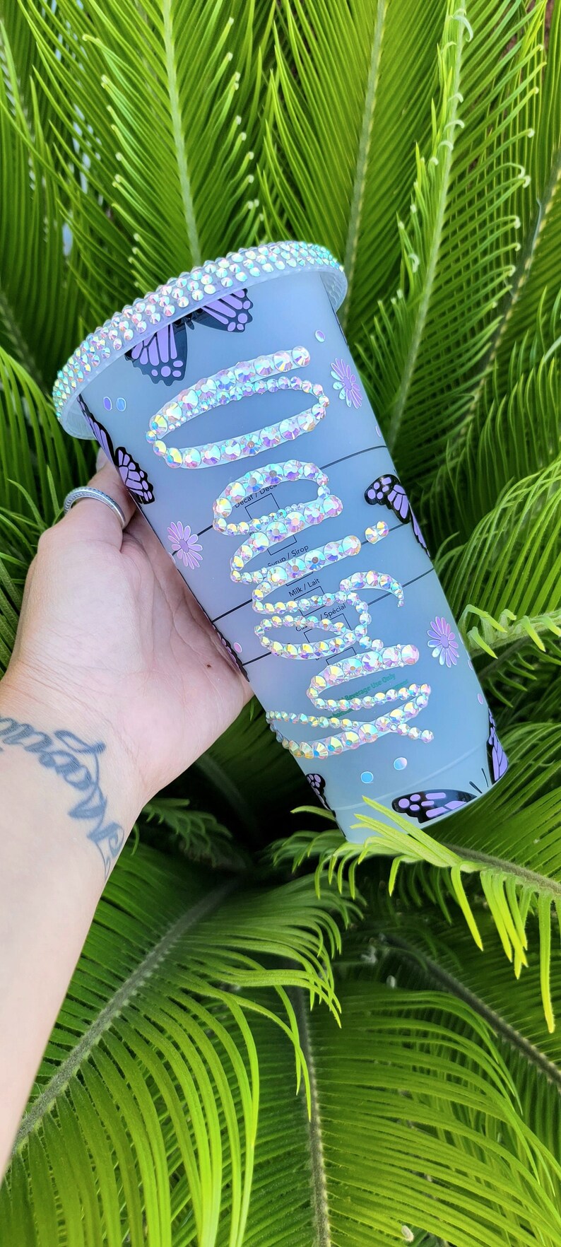 Butterfly Starbucks Cold Cup | Bedazzle | 24oz | Personalized ...