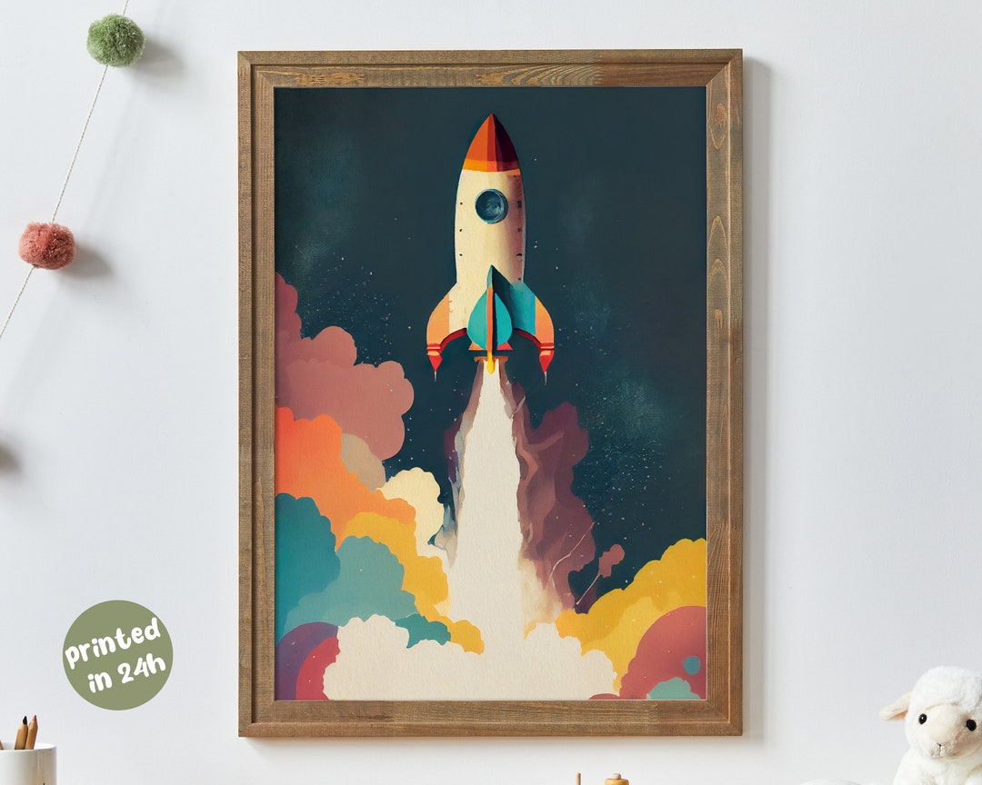 Spaceship Print I Abstract and Minimalist Nursery Decor Poster I Simple ...