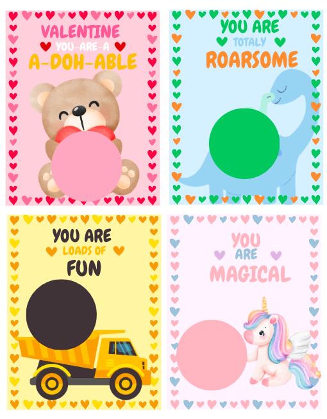 Editable Playdoh Valentine Cards Classroom Valentines Play Dough ...