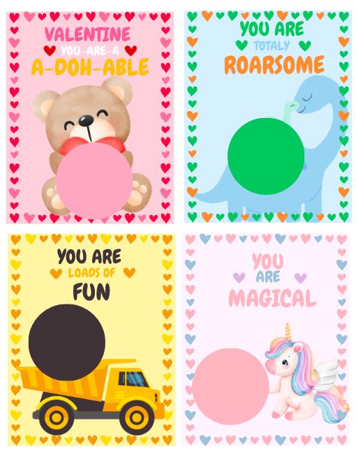 Editable Playdoh Valentine Cards Classroom Valentines Play Dough ...