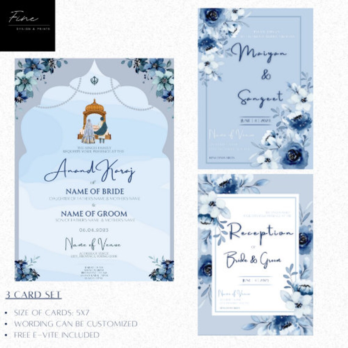 Sikh Wedding Invitation Template Set Free E-vite Included Anand Karaj ...