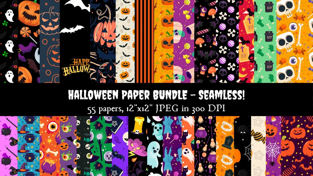 Halloween Digital Paper, Trick or Treat Scrapbook Papers, Boo Wallpaper ...