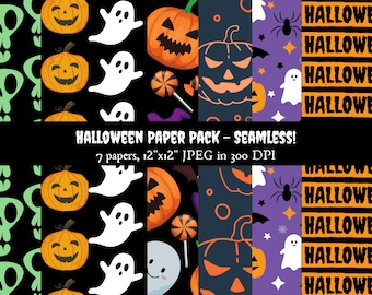 Halloween Digital Paper, Trick or Treat Scrapbook Papers, Boo Wallpaper ...