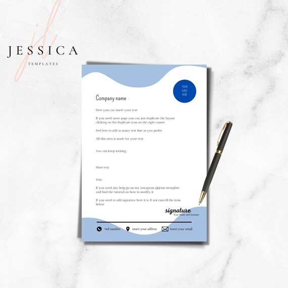 Editable Business Letterhead Canva Letter Head Letterhead - Etsy