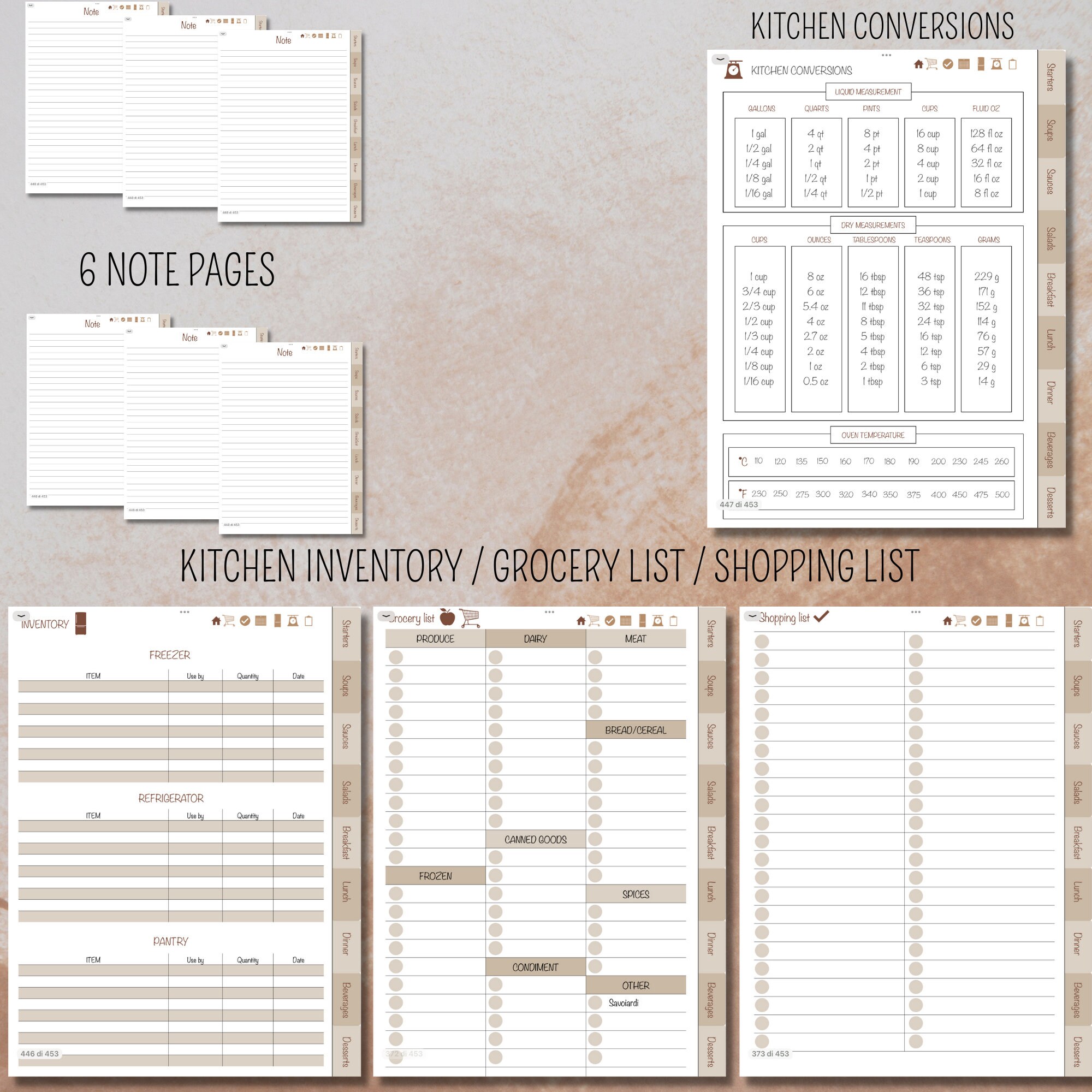 DIGITAL Recipes| Goodnotes Template| Vertical Planner Digital Planner ...