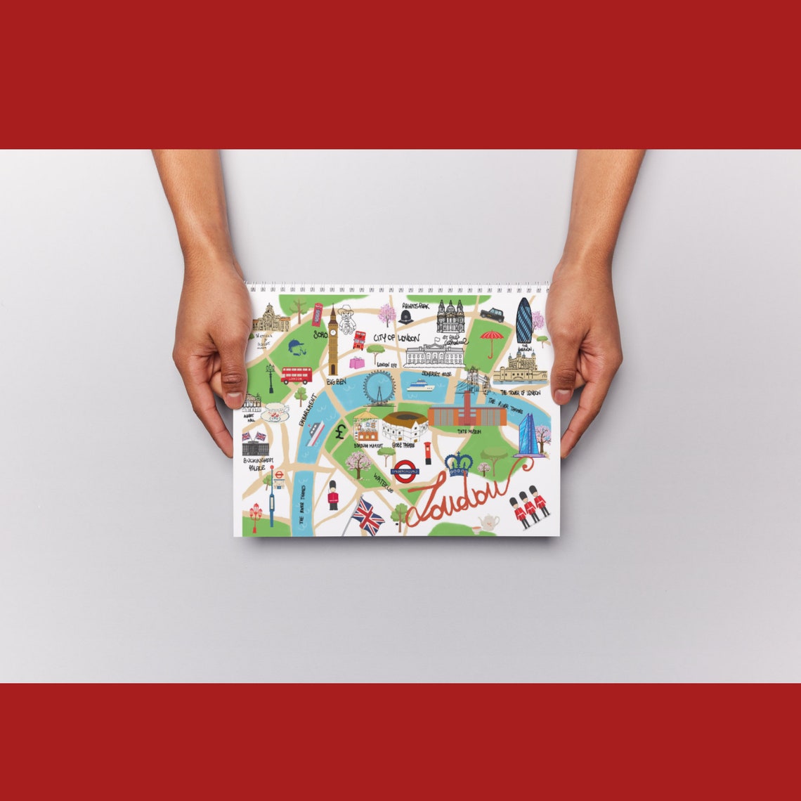 DIGITAL London Illustrated Map Printable / Wall Art Print / Travel ...