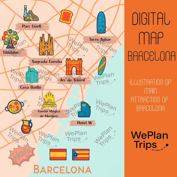 Simple Map Of Barcelona Barcelona Downtown Full Size | Gifex