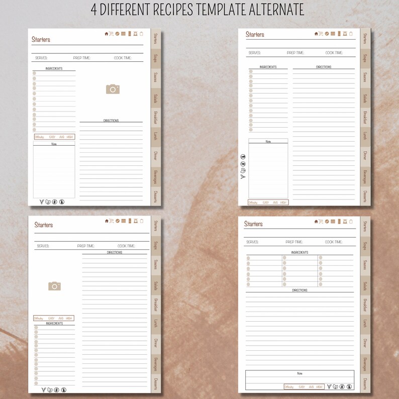 DIGITAL Recipes| Goodnotes Template| Vertical Planner Digital Planner ...