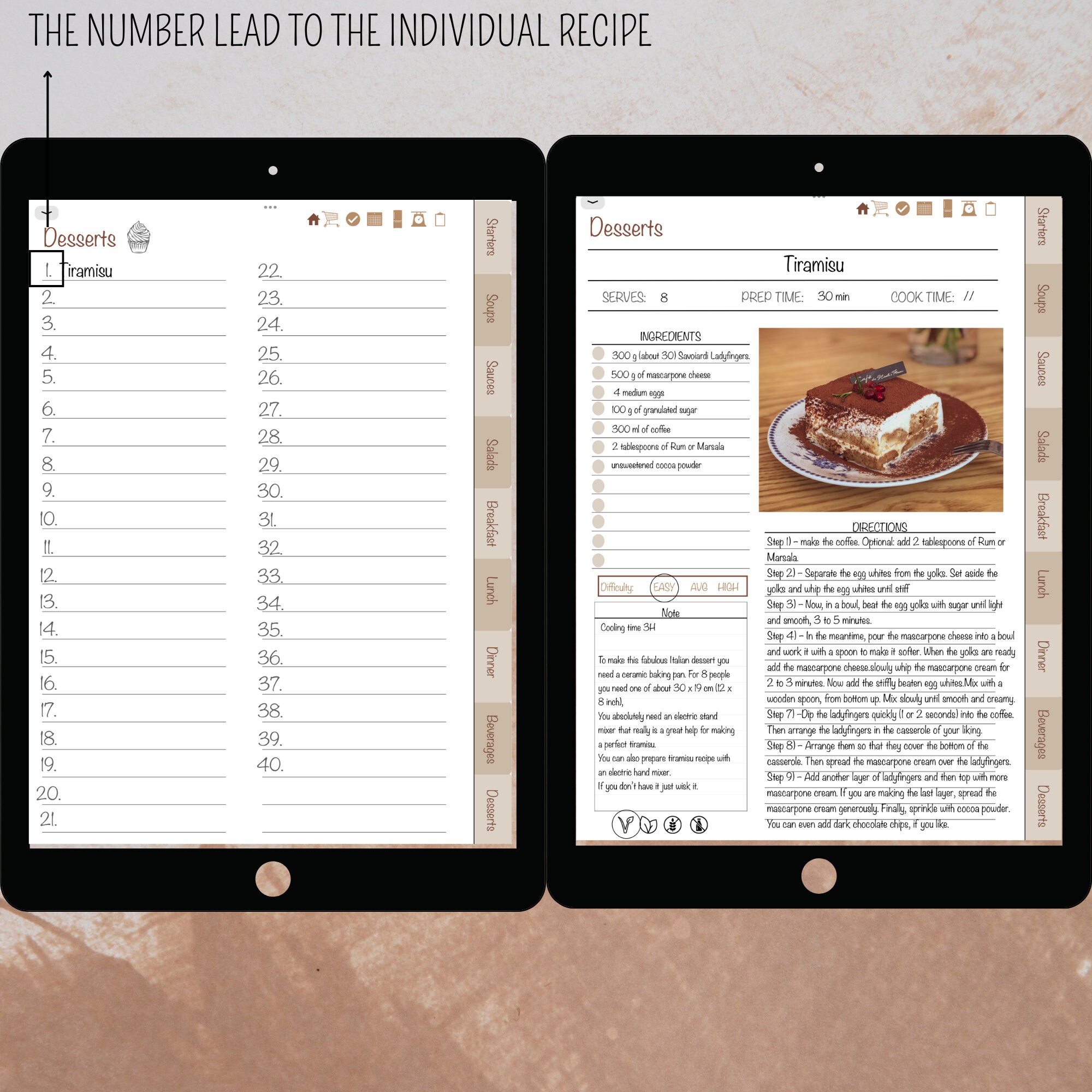 DIGITAL Recipes| Goodnotes Template| Vertical Planner Digital Planner ...