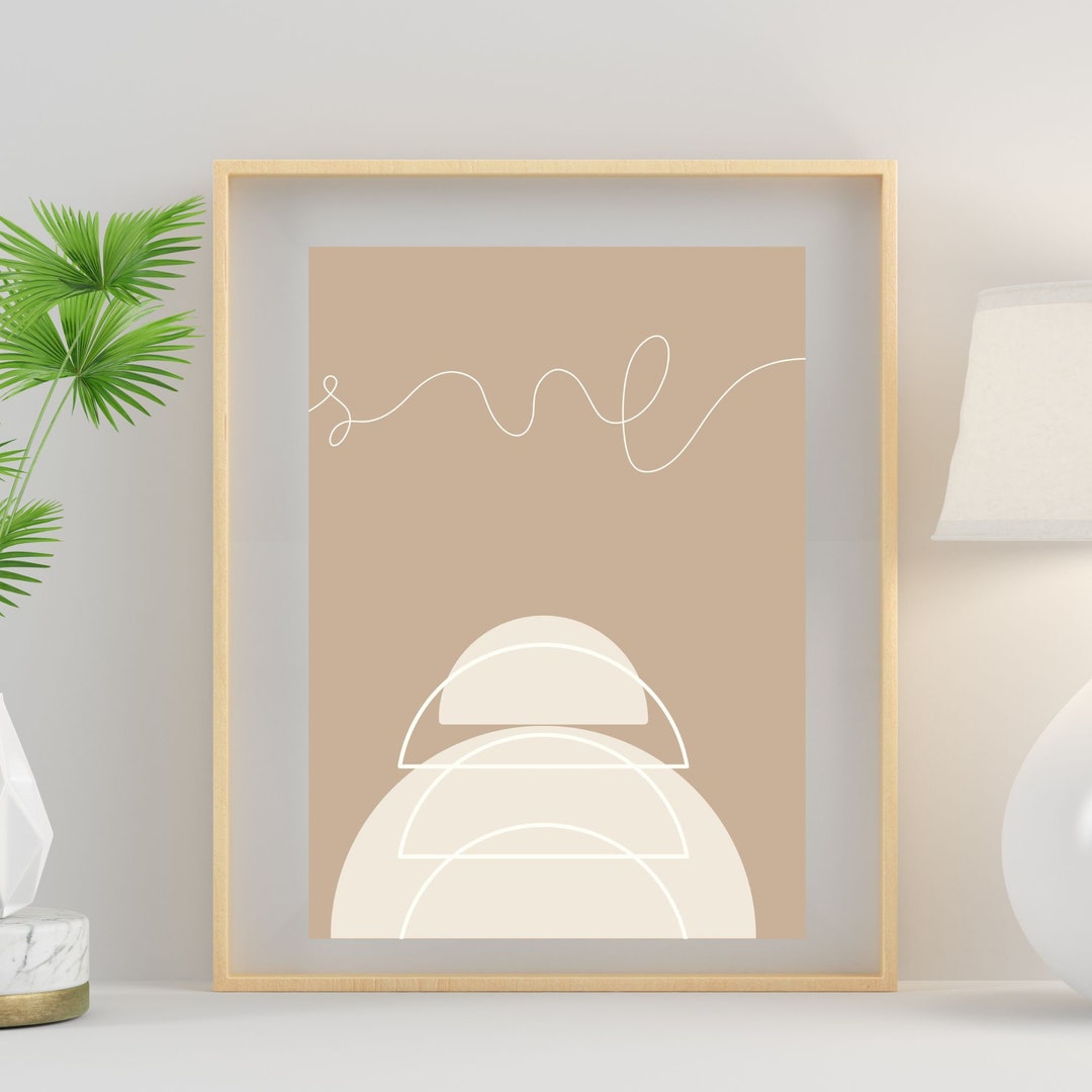 Minimalist Wall Art, Abstract Geometric Wall Decor, Neutral Printable ...