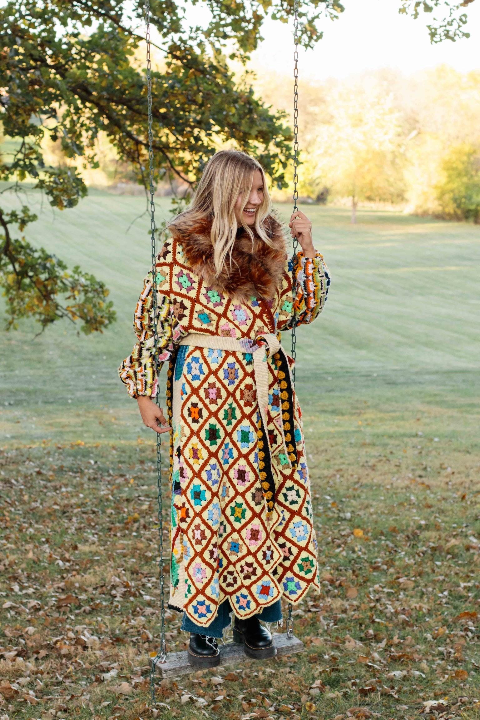Proud as a Peacock Vintage Blanket Duster Coat - Etsy