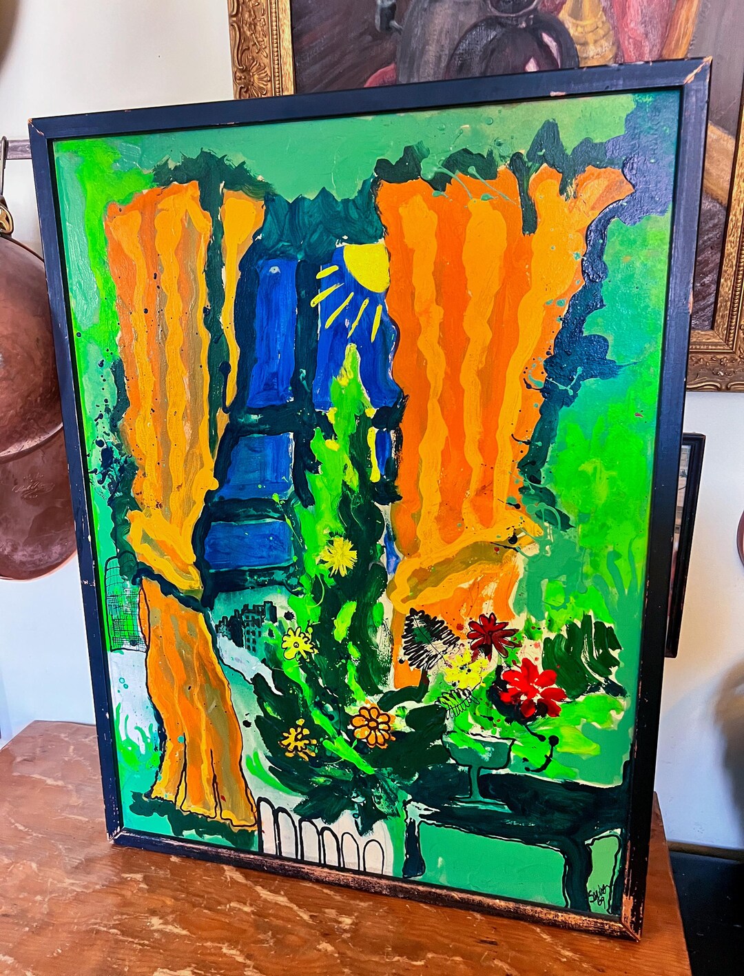 Vintage 1960’s Psychedelic Acid Original Signed Watercolor & Acrylic ...