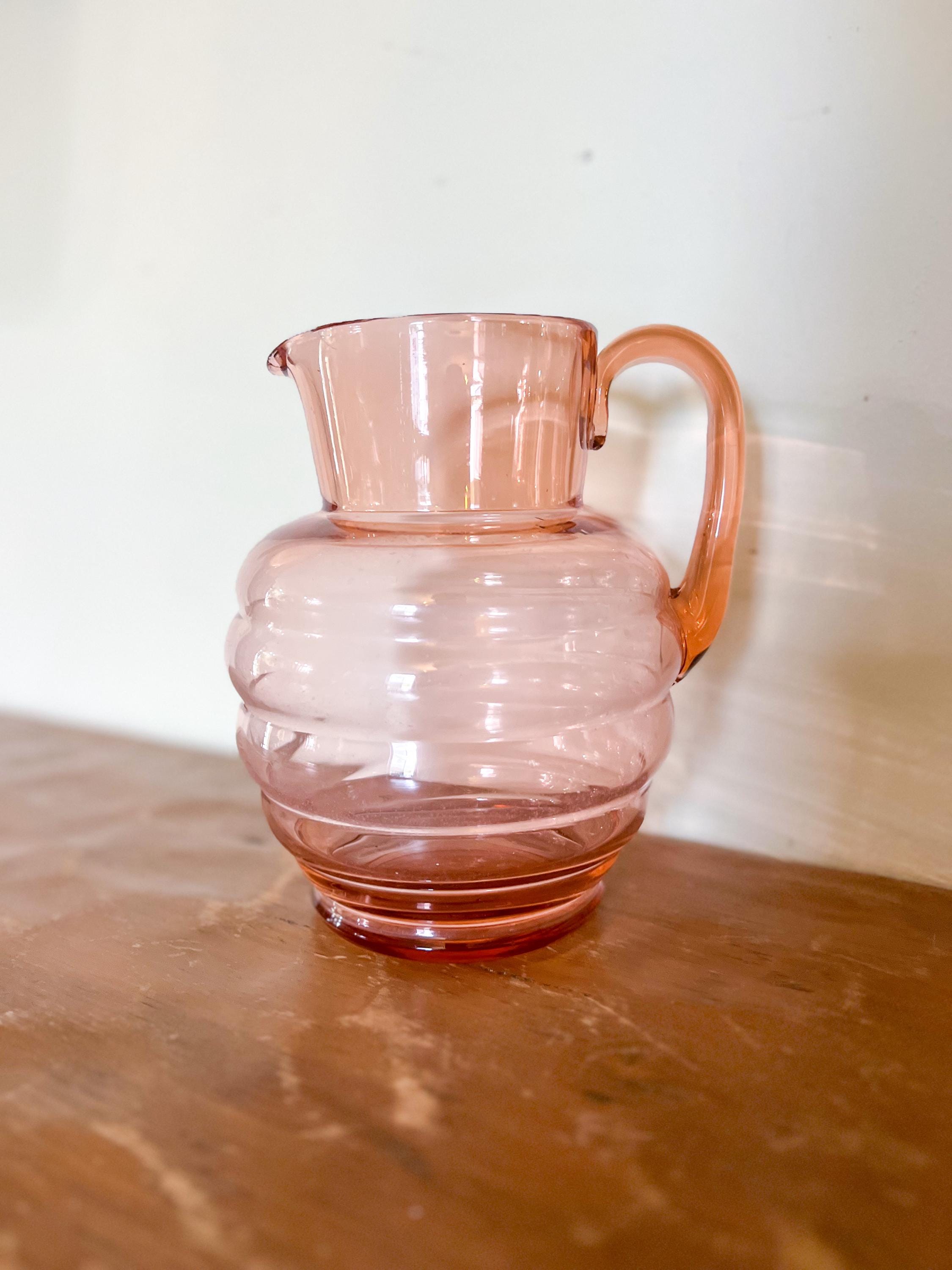Vintage Pink Beehive Bubble Glass Depression Era Pitcher - Etsy