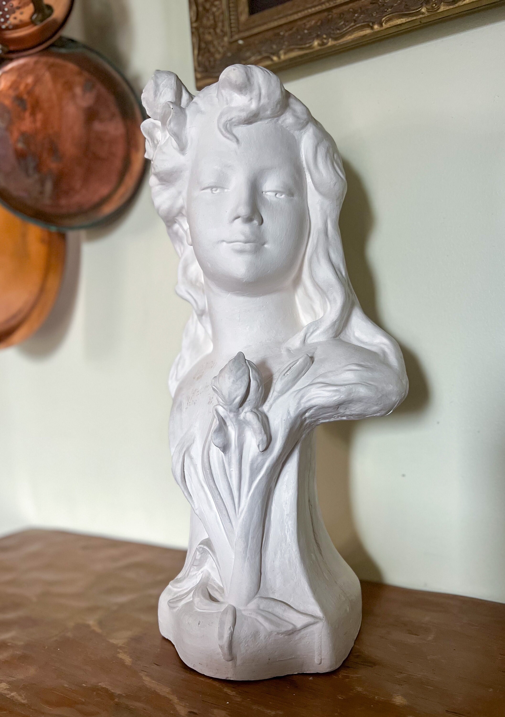 Vintage Plaster Cast Iris Goddess of Rainbows Bust Sculpture - Etsy