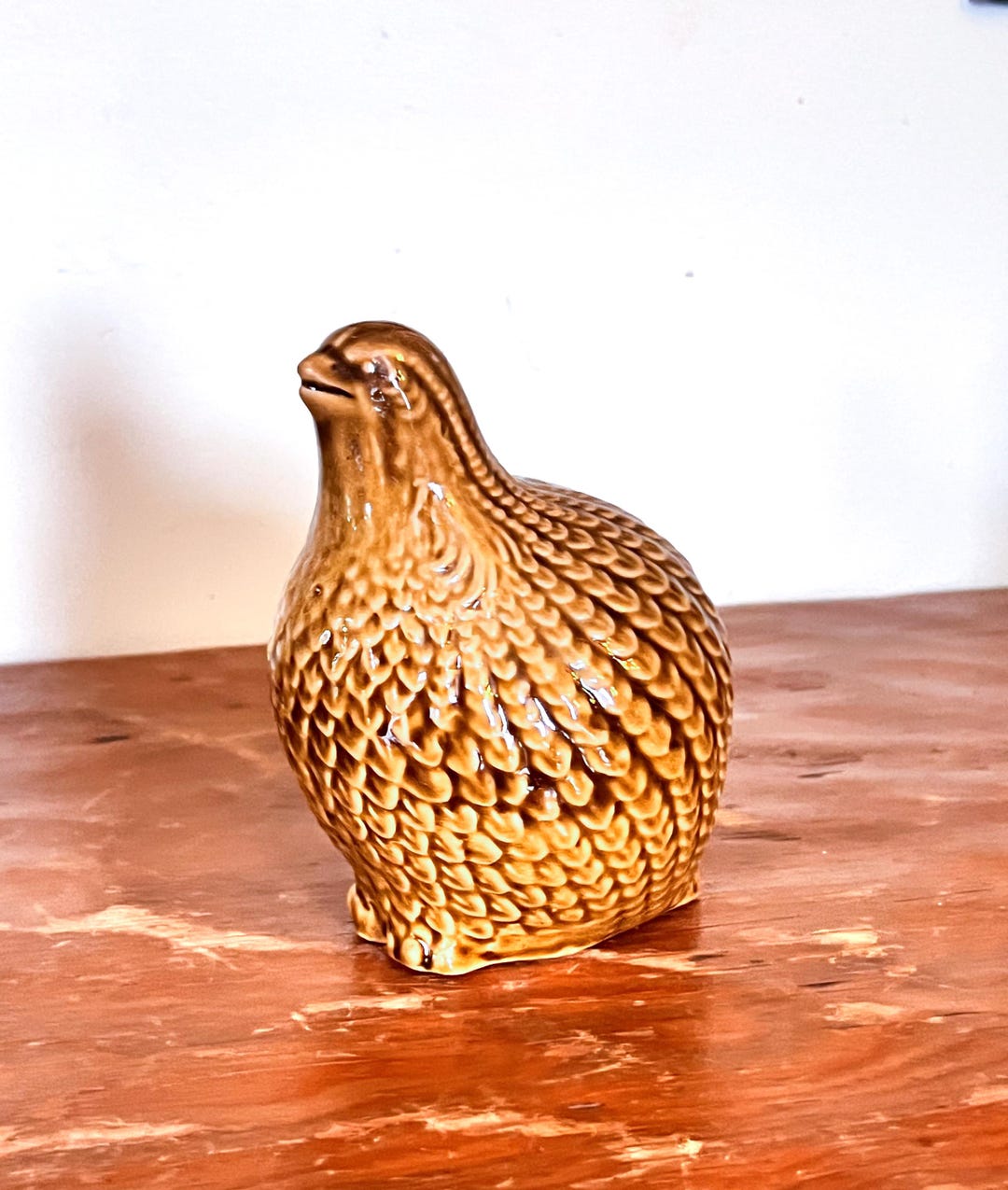 Vintage Glazed Ceramic Quail Figure - Etsy
