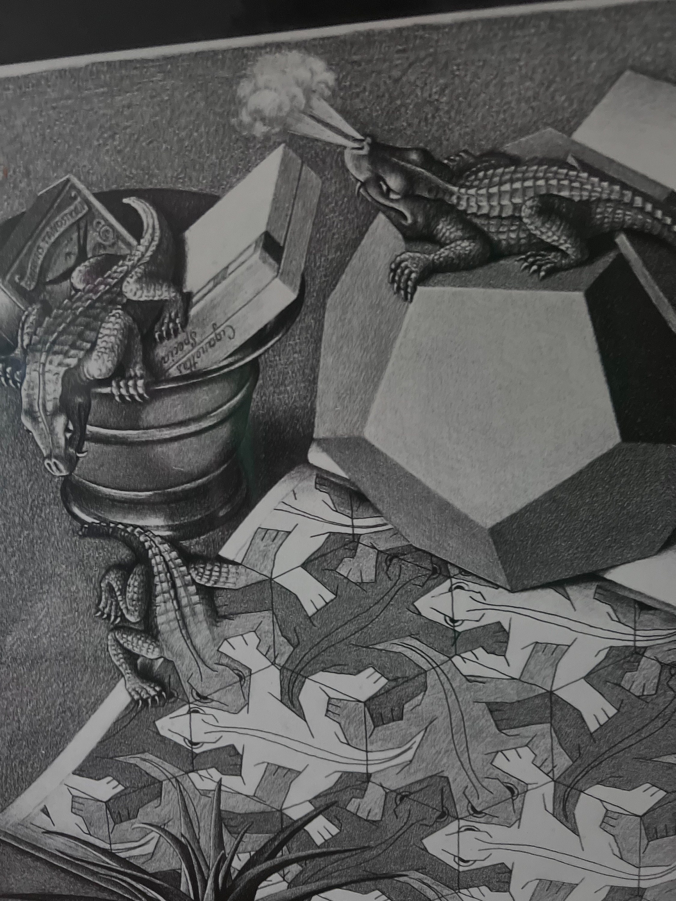 Vintage MC Escher Reptiles Framed Print - Etsy