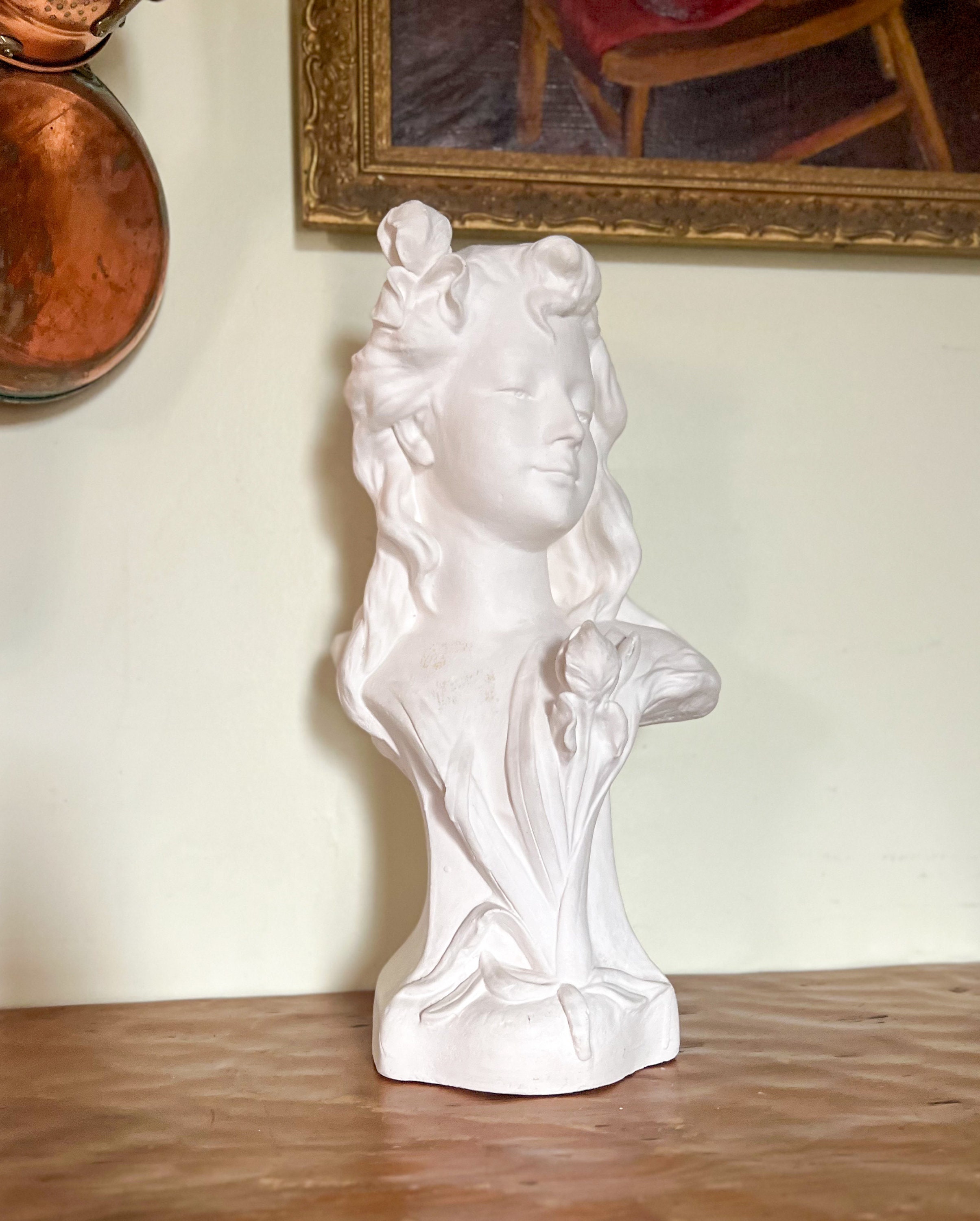 Vintage Plaster Cast Iris Goddess of Rainbows Bust Sculpture - Etsy
