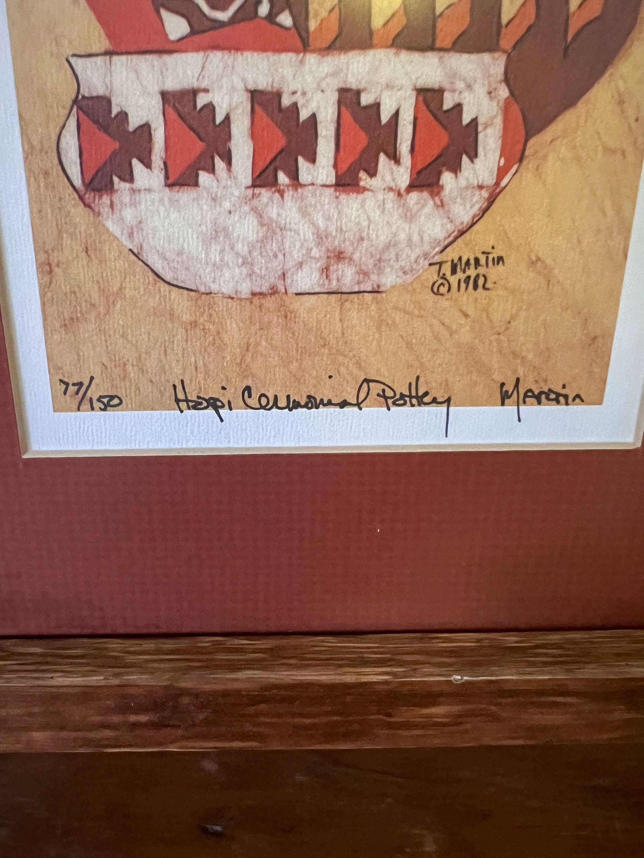 Vintage Batik Hopi Pottery Artist Print Signed Martin - Etsy