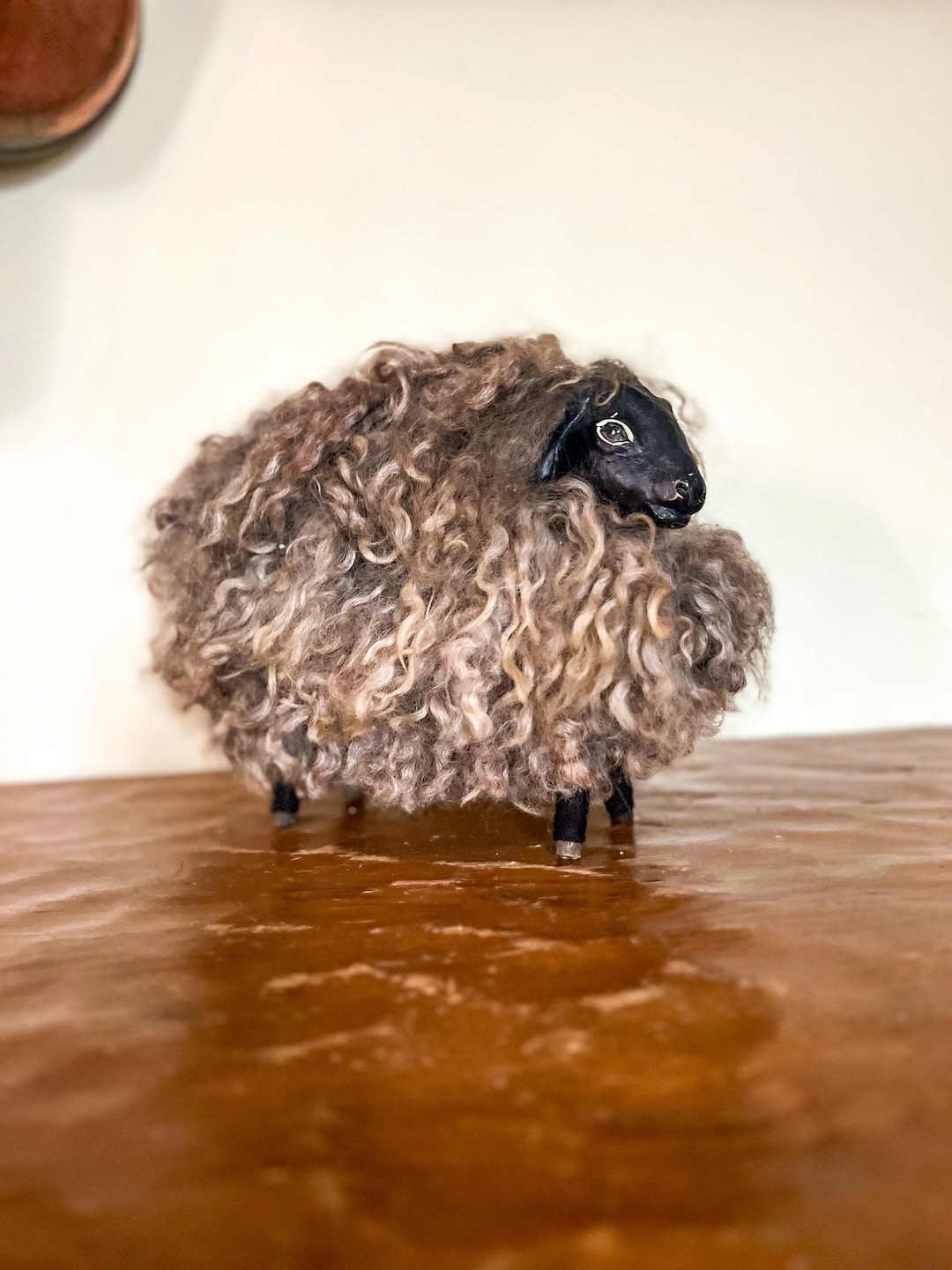 Vintage Wool & Wood Curly Sheep Sculptural Figure Lalanne Style - Etsy
