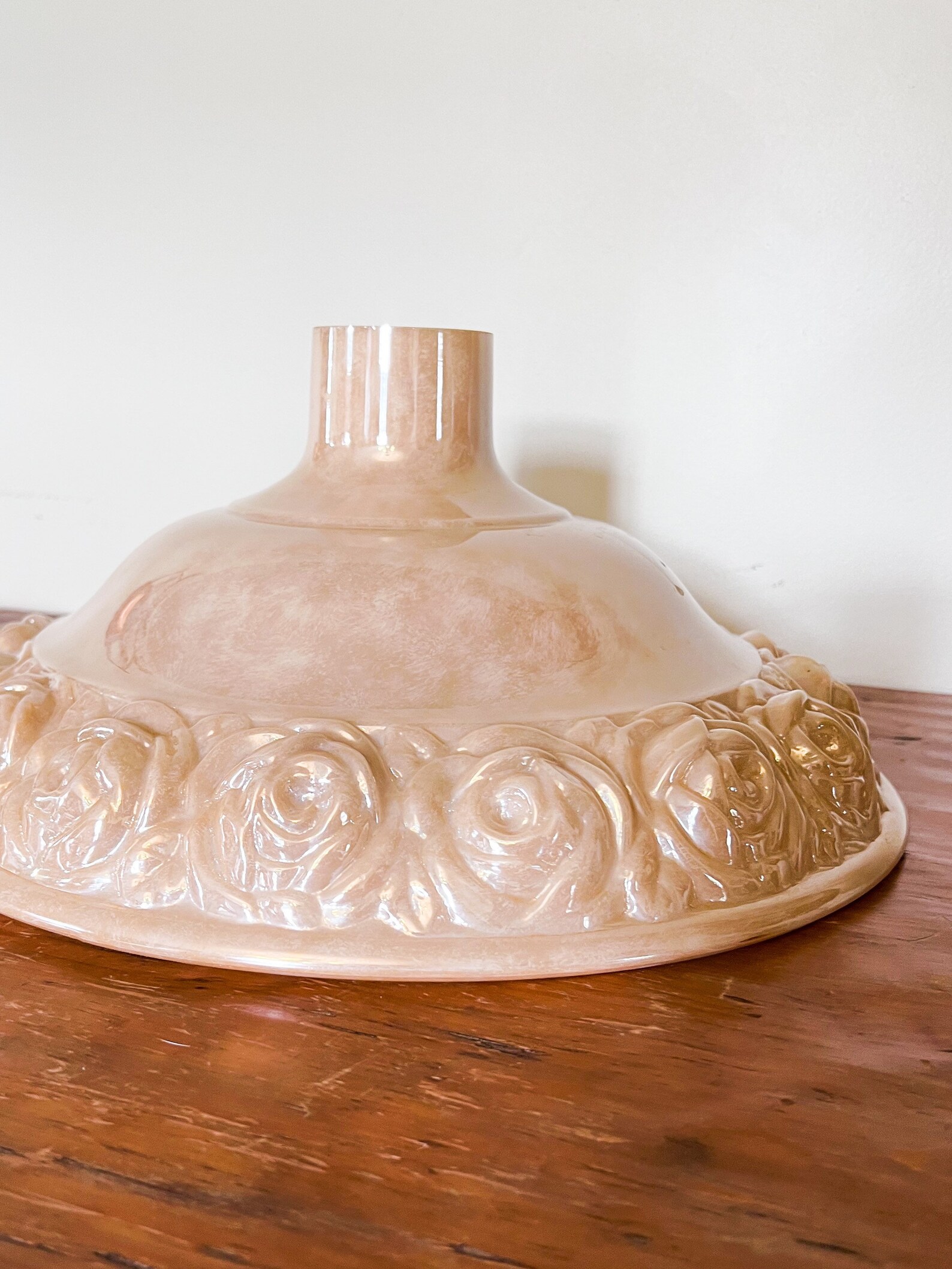 Vintage Gold Peach Lusterware Rose Milk Glass Lamp Shade - Etsy