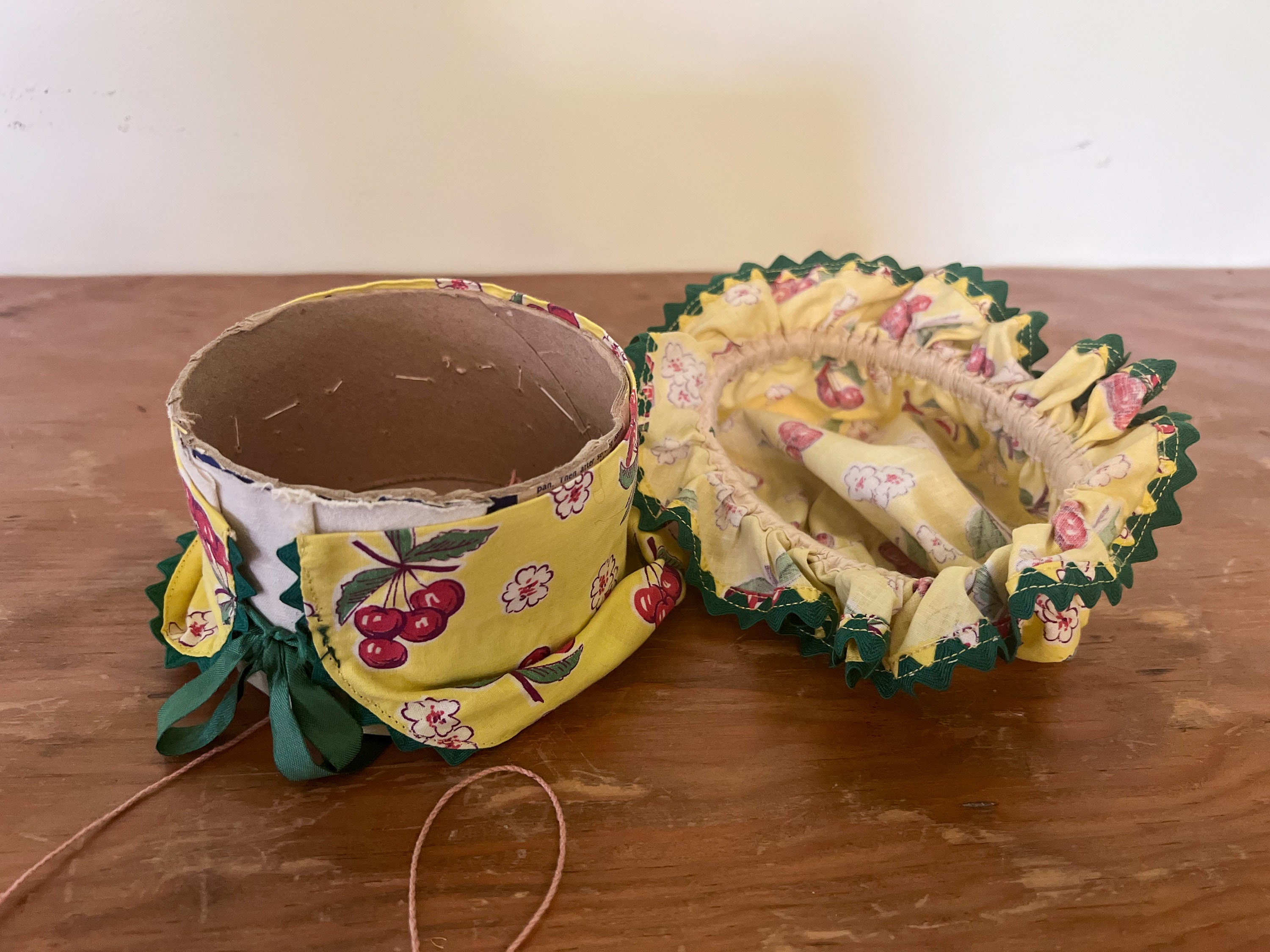 Vintage Depression Era Girl in a Cherry Bonnet String Holder - Etsy