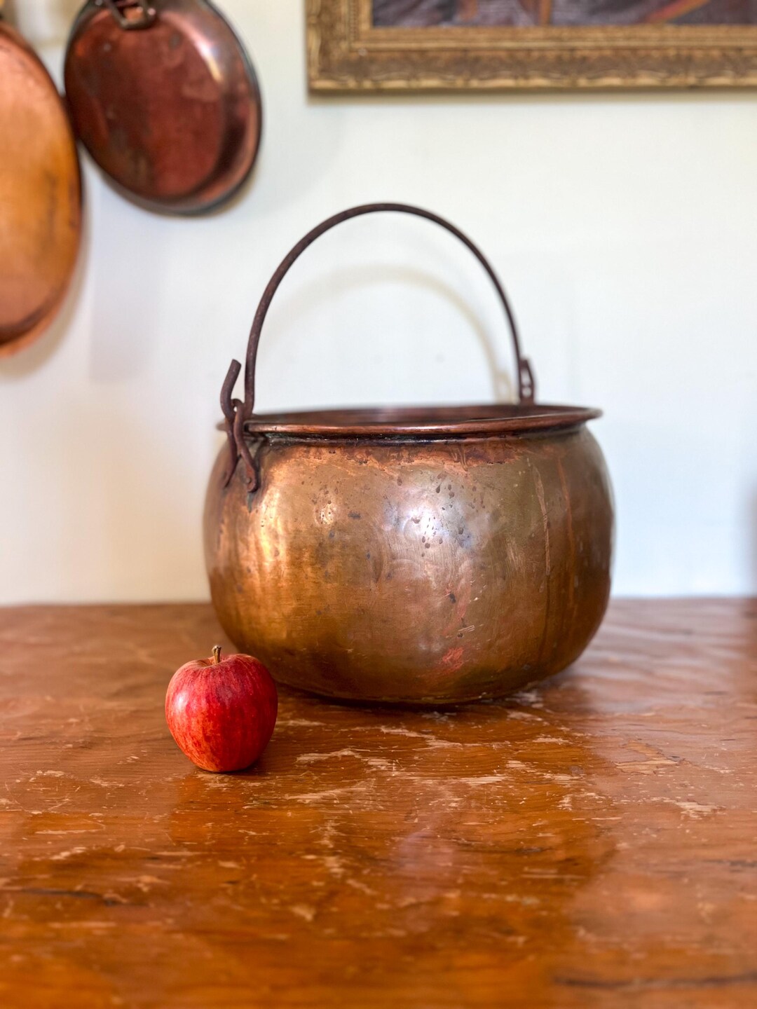 Large Vintage Copper Cauldron - Etsy