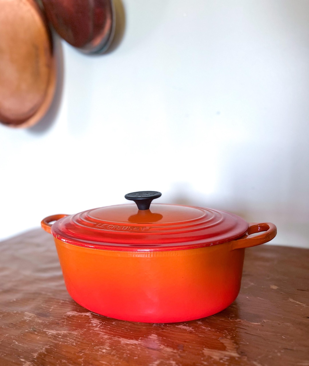 Vintage #29 5qt Le Creuset Made in France Flame Cast Iron Enamel Dutch ...