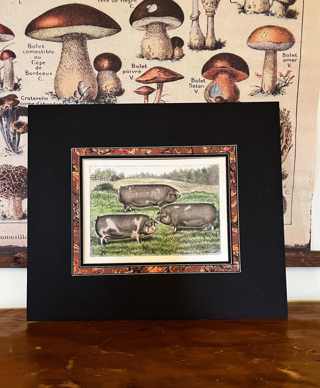 Louis Anthony Burk Essex Boar & Sow Etching Matted - Etsy