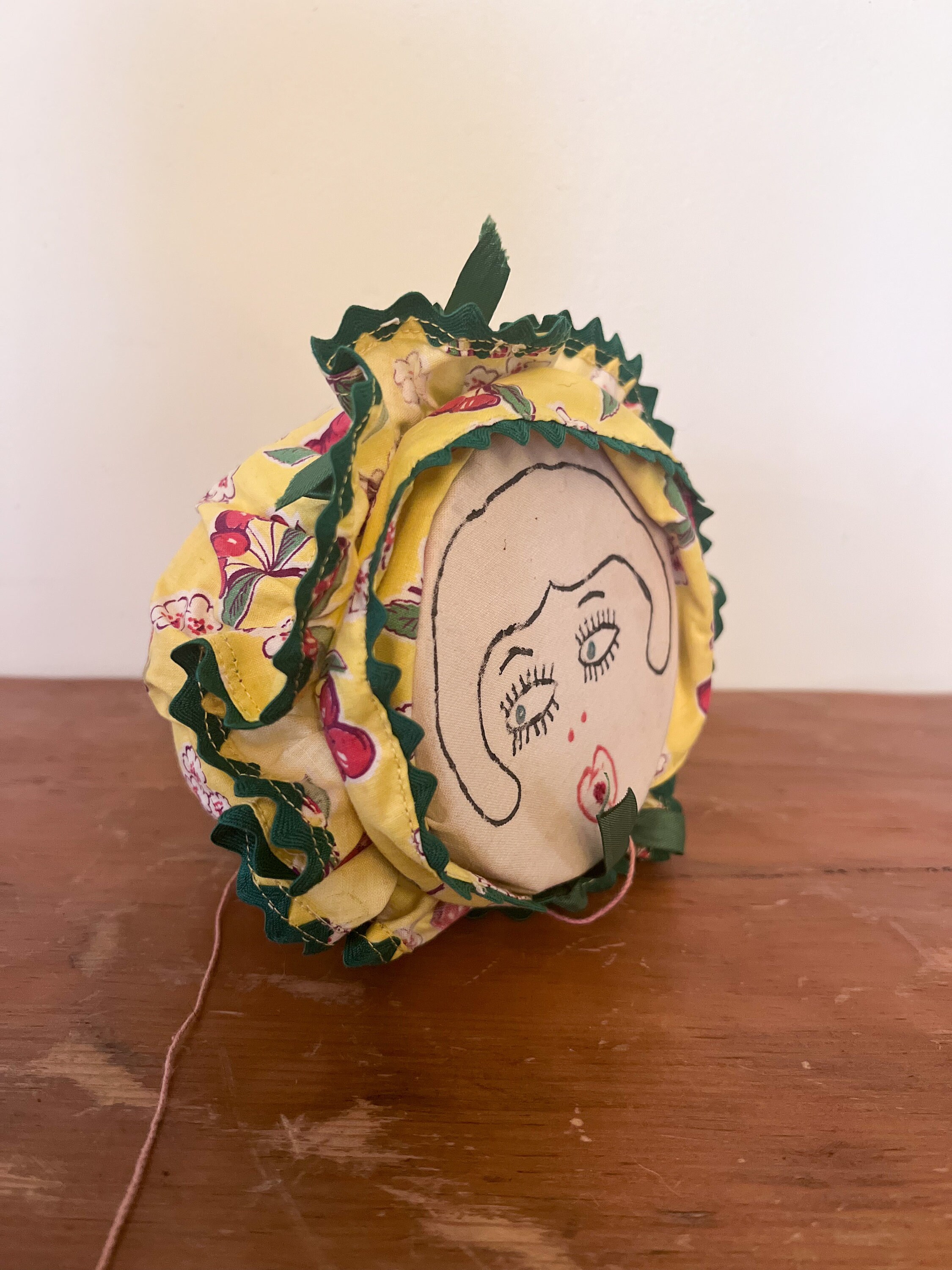 Vintage Depression Era Girl in a Cherry Bonnet String Holder - Etsy