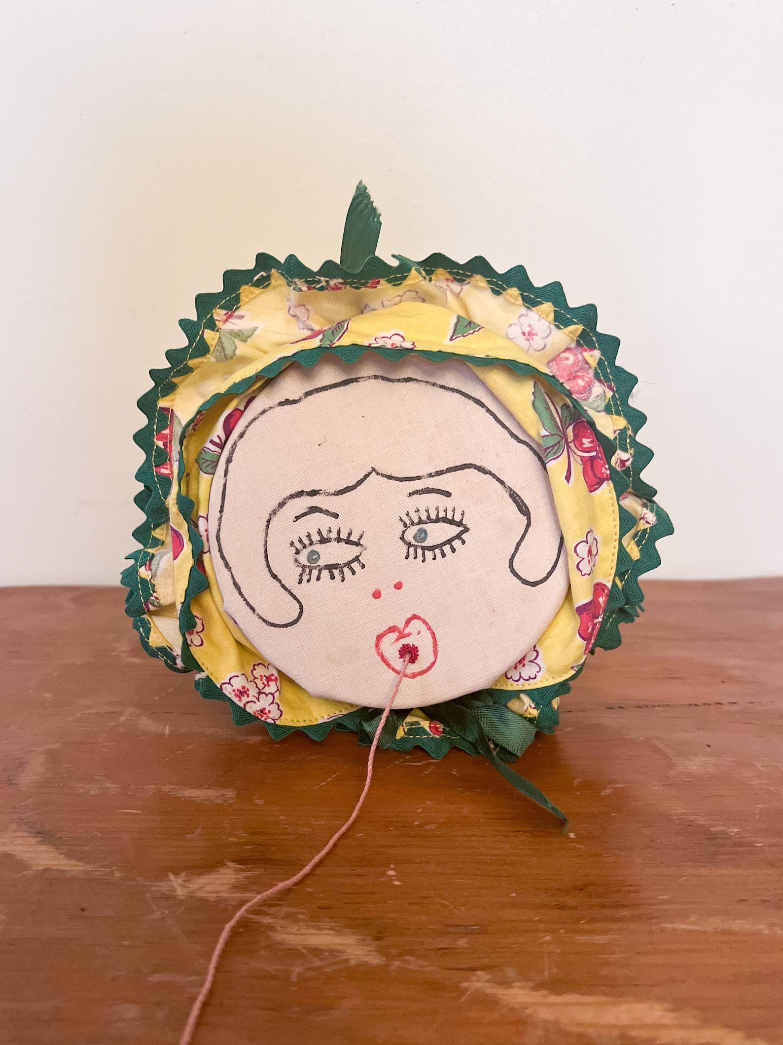 Vintage Depression Era Girl in a Cherry Bonnet String Holder - Etsy