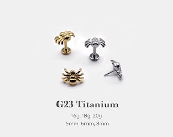 20G/18G/16G Ball Stud Push Pin Labret Threadless Flat Back - Etsy