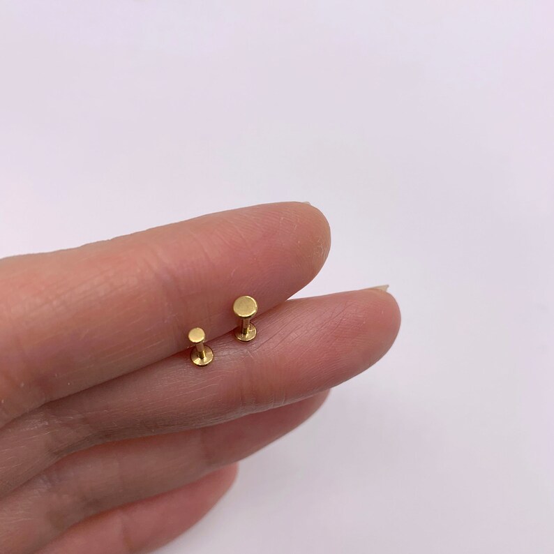 20G/18G/16G Disk Stud Push Pin Labret Threadless Flat Back - Etsy