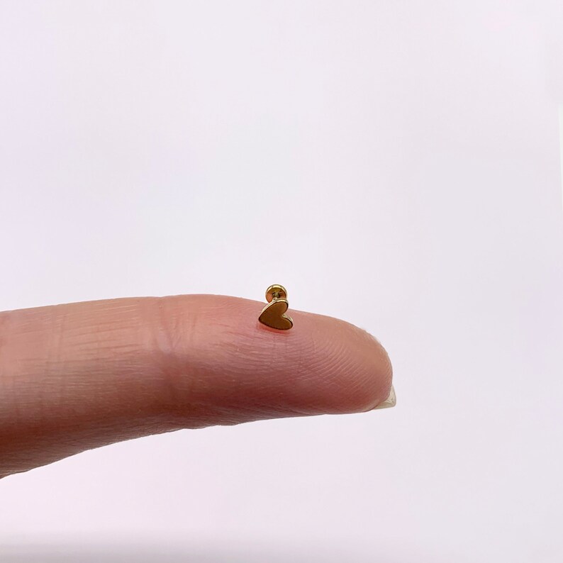 20G/18G/16G Heart Push Pin Labret Threadless Flat Back - Etsy