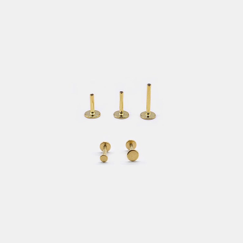 20G/18G/16G Disk Stud Push Pin Labret Threadless Flat Back - Etsy