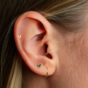 20G/18G/16G Butterfly Push Pin Labret Threadless Flat Back Earring ...