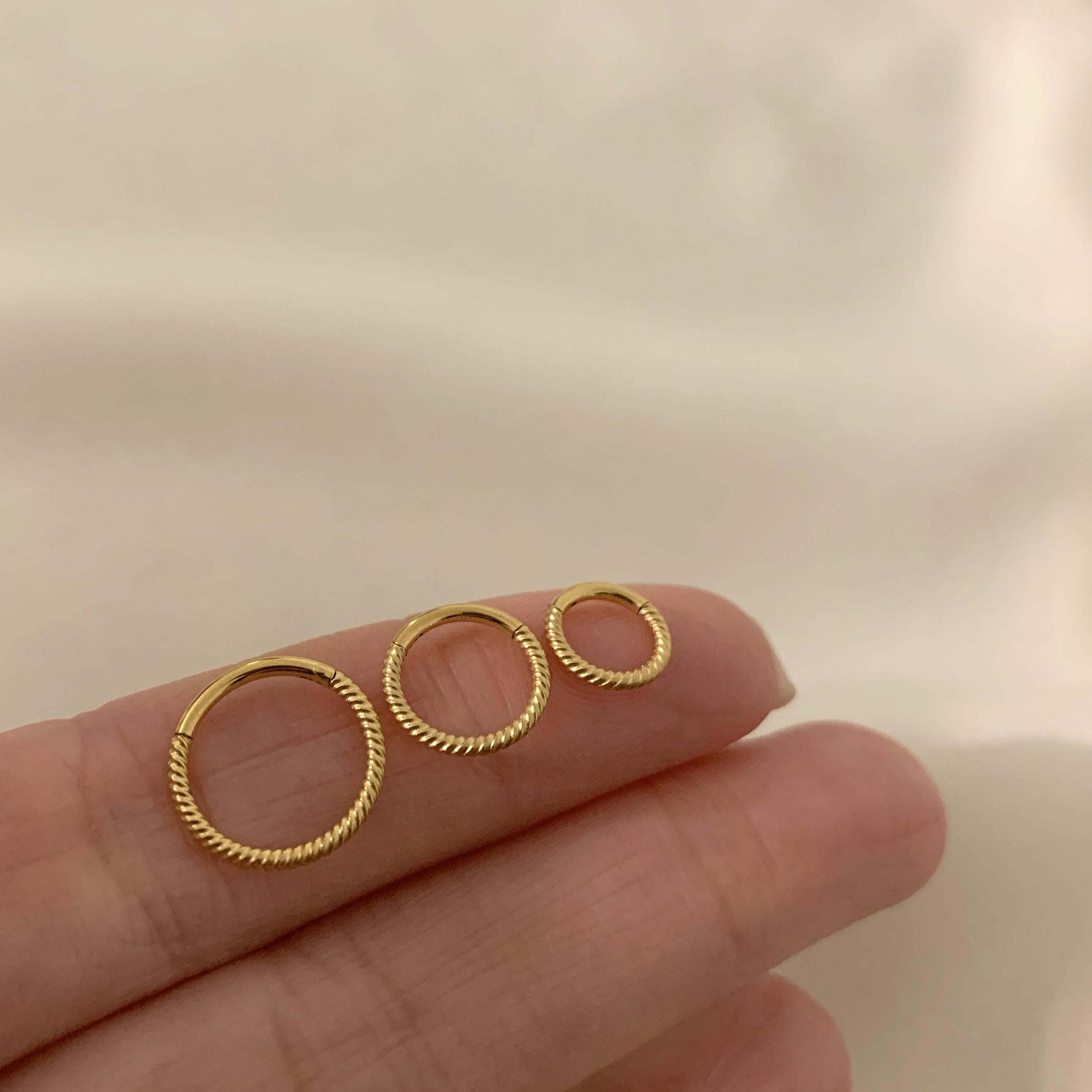 16G 316L Surgical Steel Cable Clicker Ring • Hinge Hoop • Hinged ...
