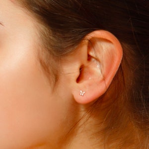 20G/18G/16G Butterfly Push Pin Labret Threadless Flat Back Earring ...