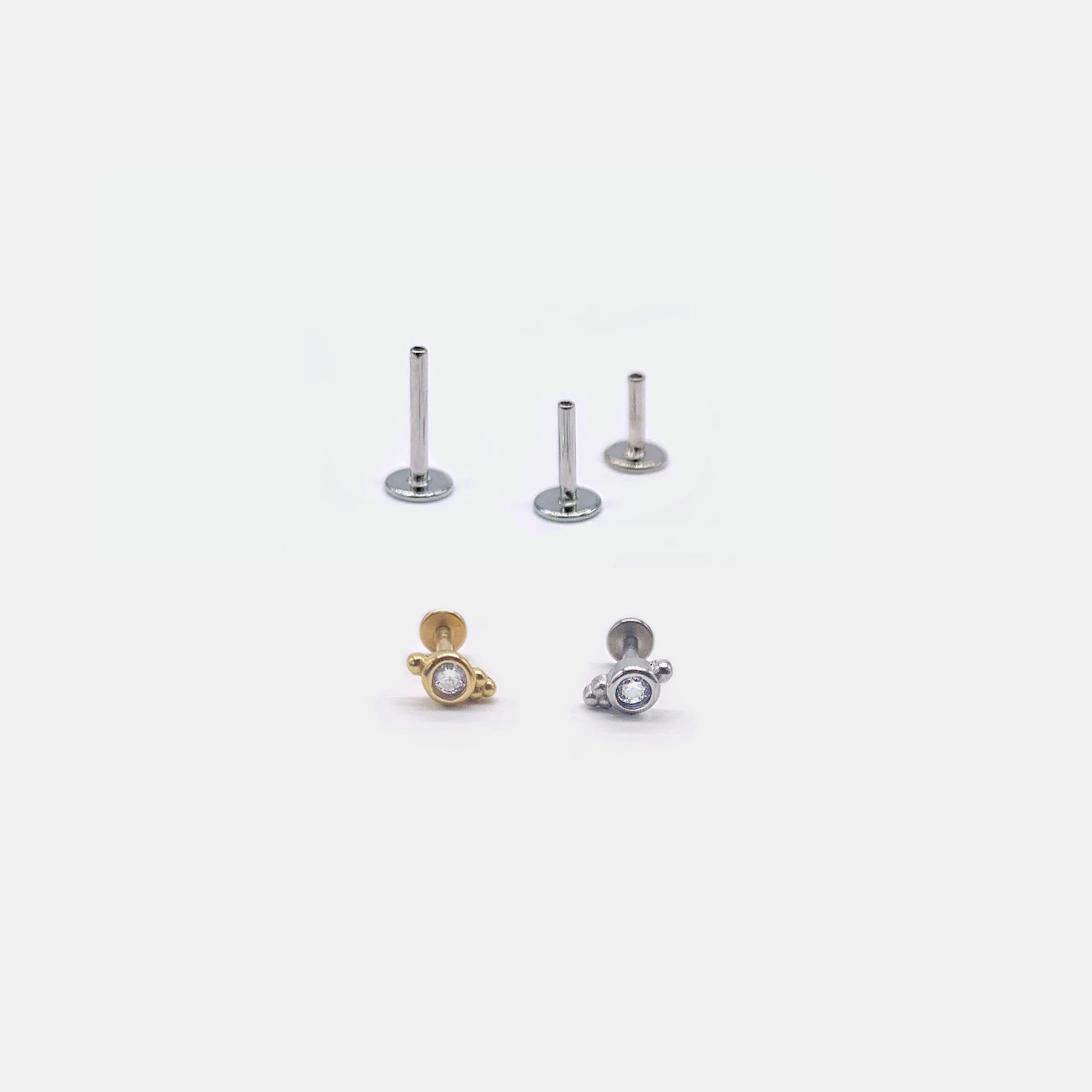 20G/18G/16G Tiny Push Pin Labret Threadless Flat Back - Etsy